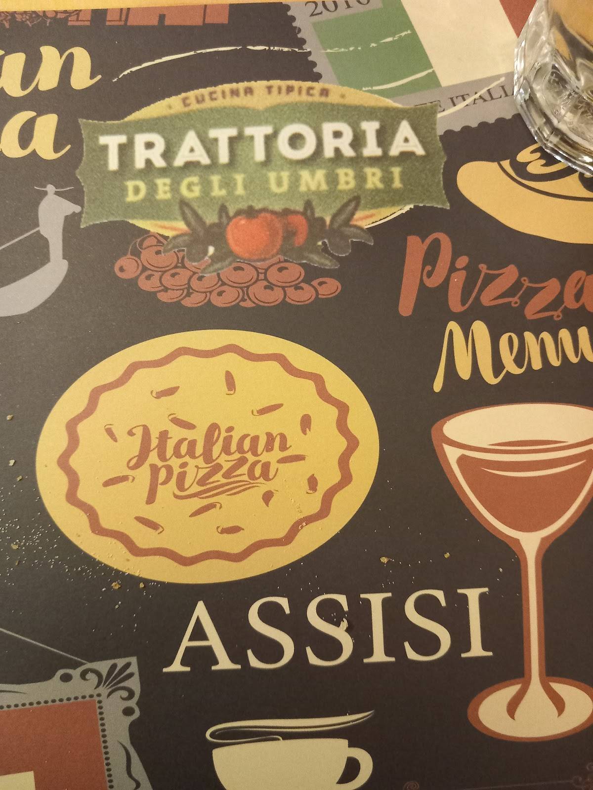 Menu at Trattoria Degli Umbri restaurant, Assisi
