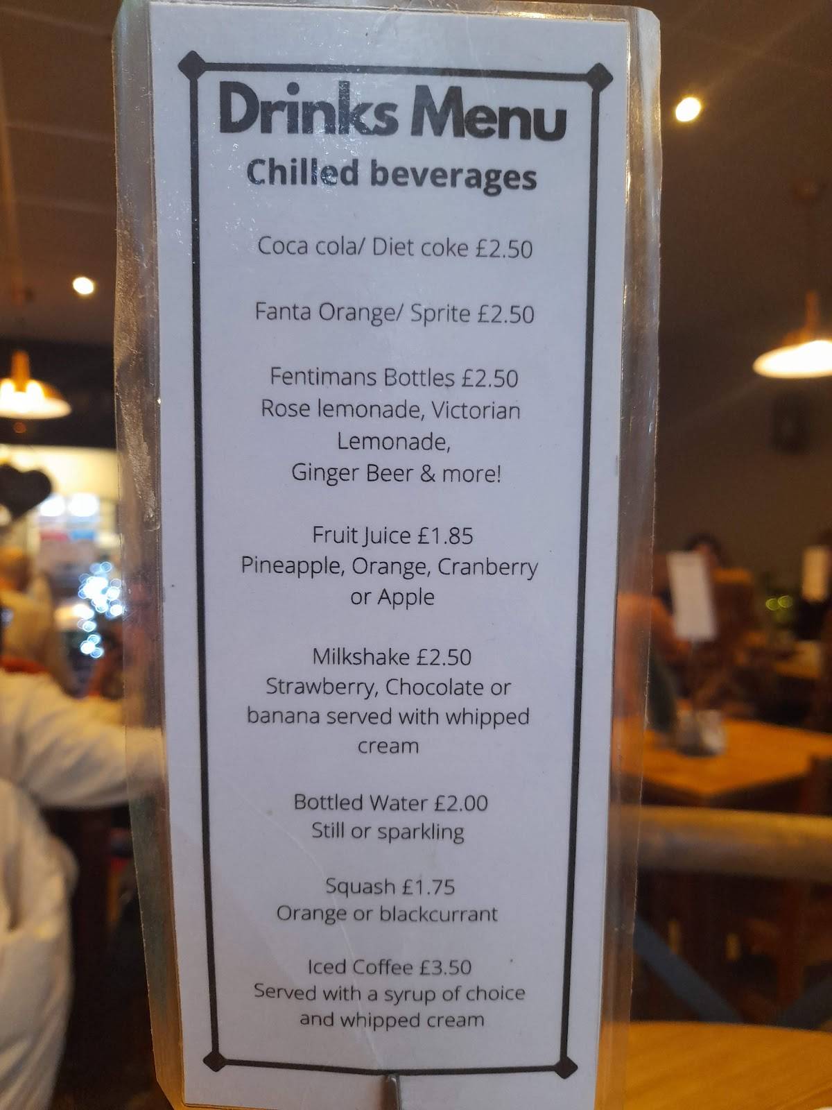 Menu at Treats cafe, Neath