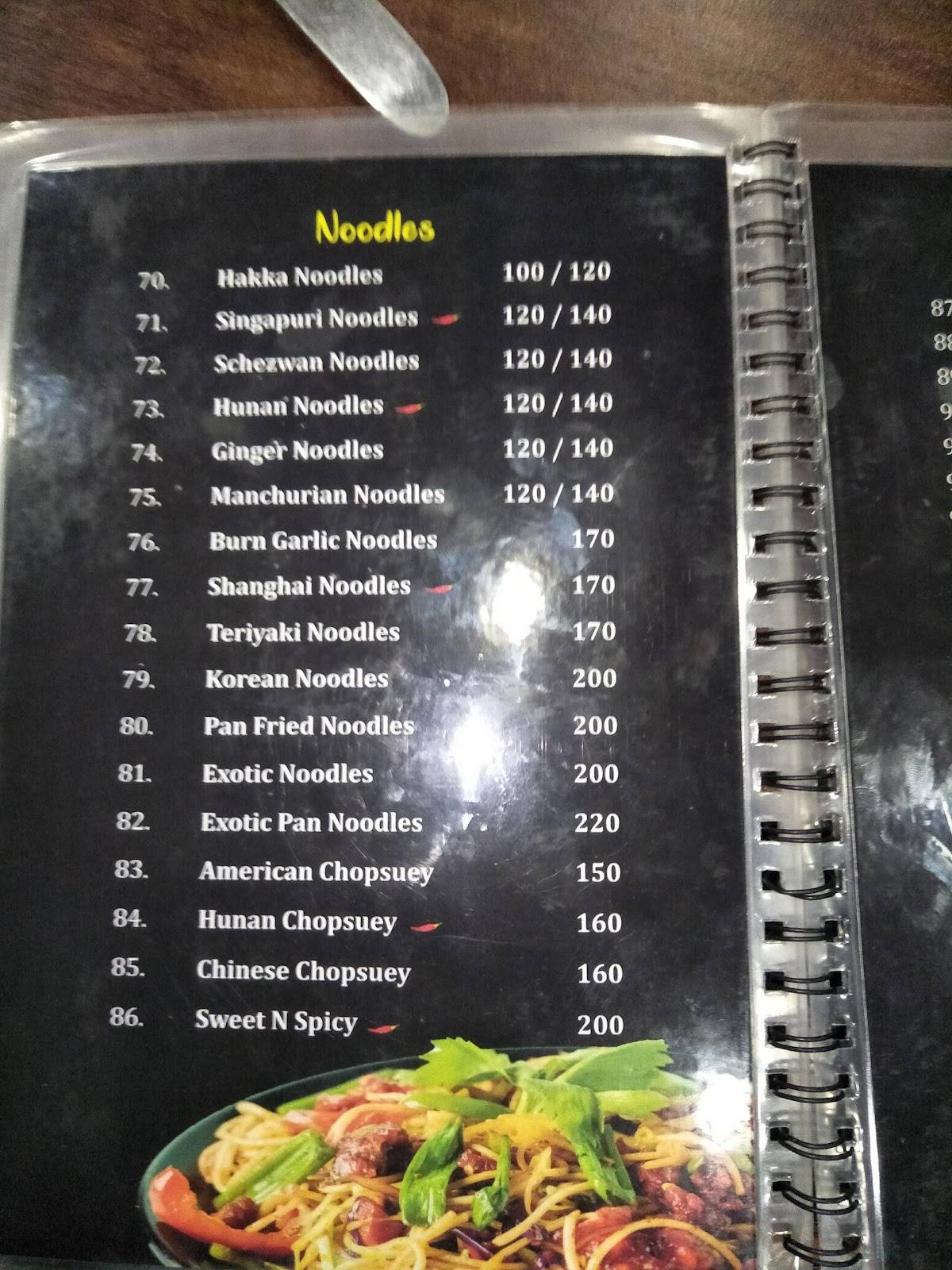 Menu at Trishiv Chinese Corner vip road vesu, Surat