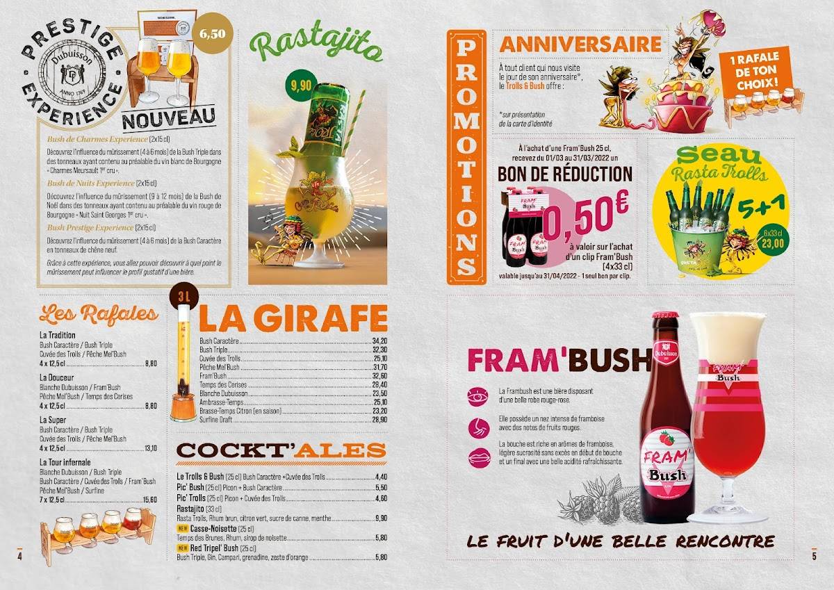 Menu au Trolls & Bush ATH - Taverne brasserie, Ath