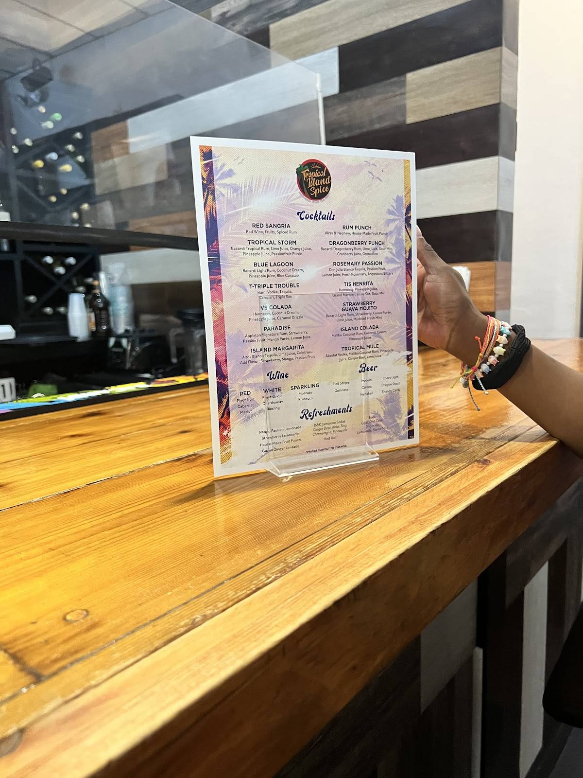Menu at Tropical Island Spice restaurant, Bridgeport