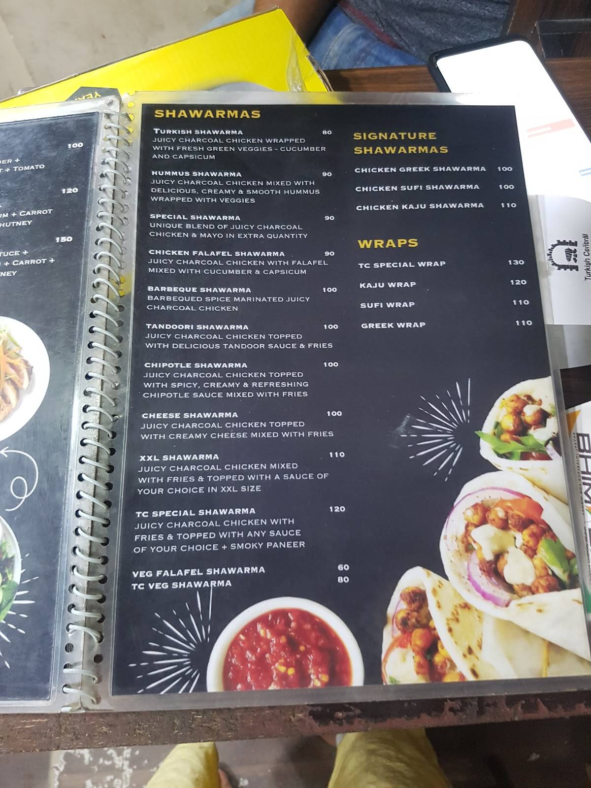 Menu at Turkish Central, Hyderabad, 11-3-919 Opp Priya Theatre lane