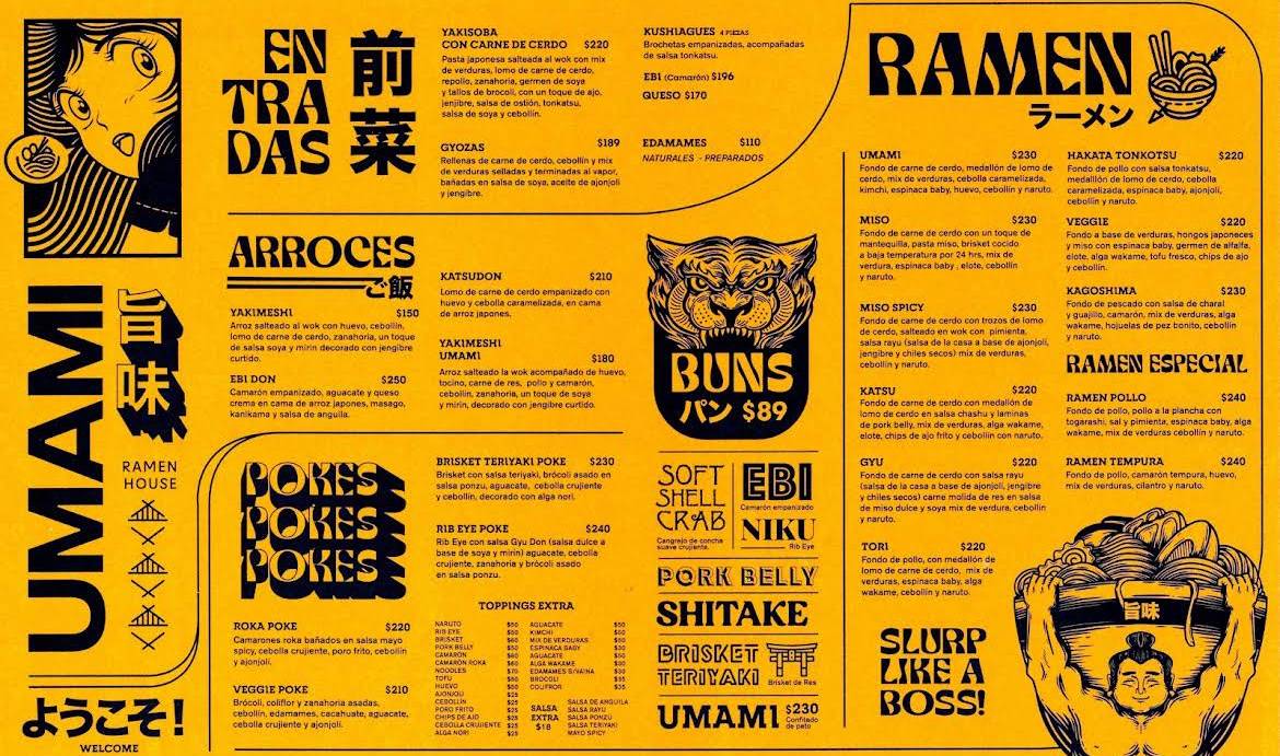 Menu at UMAMI Ramen House Río Orinoco restaurant, San Pedro Garza ...