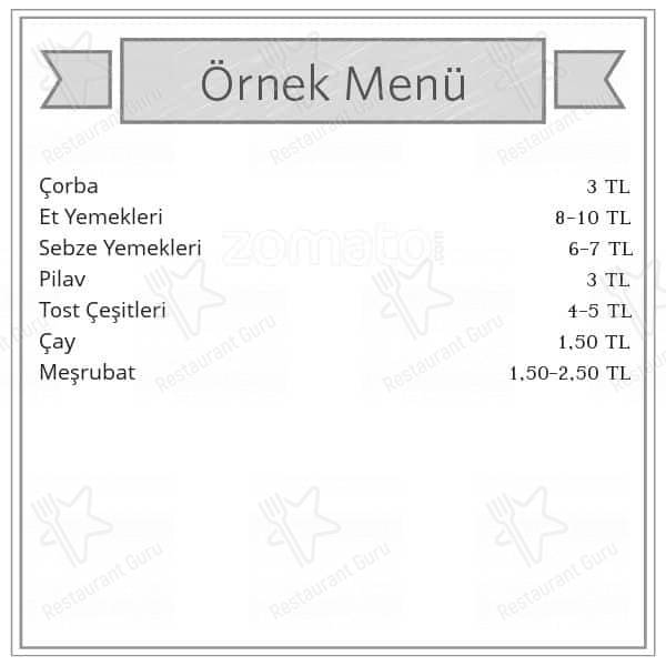 Menu at Feyza Cafe, Istanbul, Yağız Sk. No:31