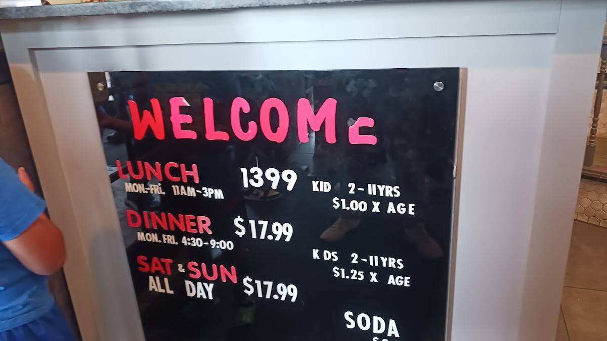 Menu at Ultimate Buffet restaurant, Colorado Springs