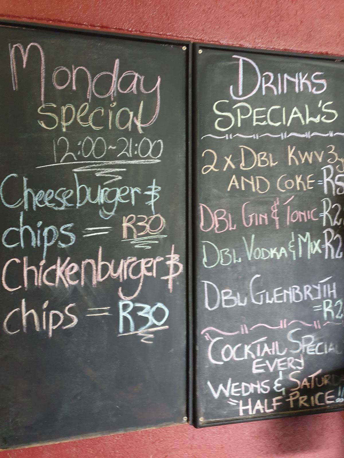 Menu at Upper Deck. pub & bar, Nelspruit