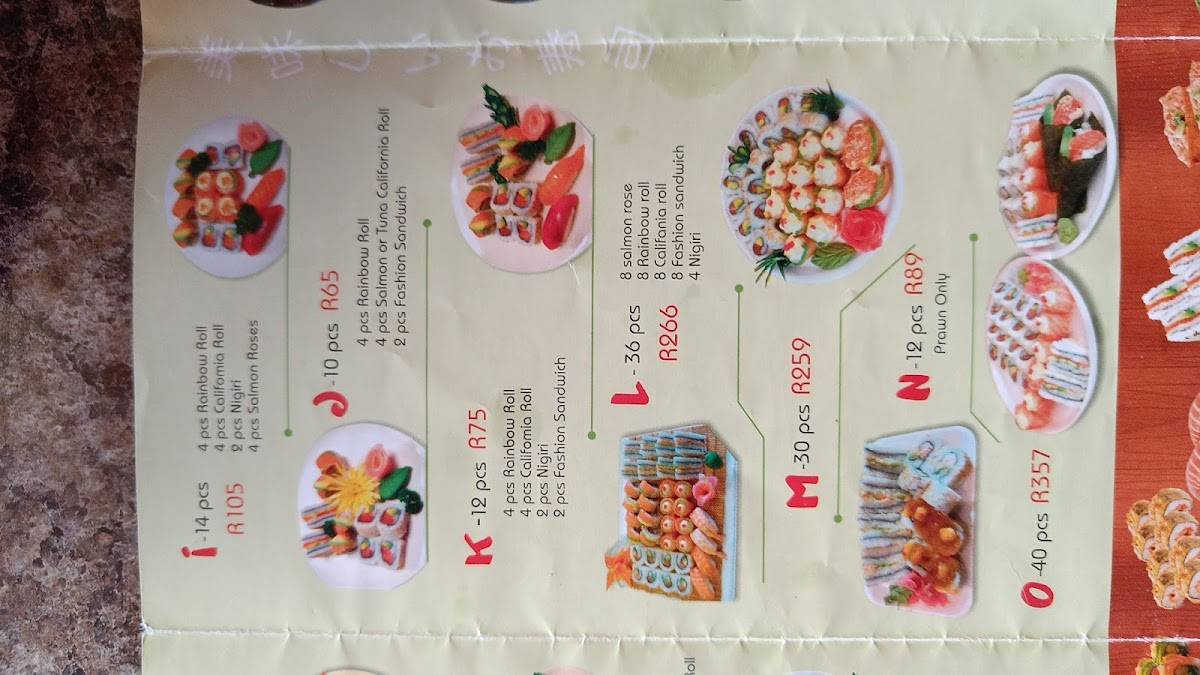 Menu at Urban Sushi & Chinese restaurant, Cape Town