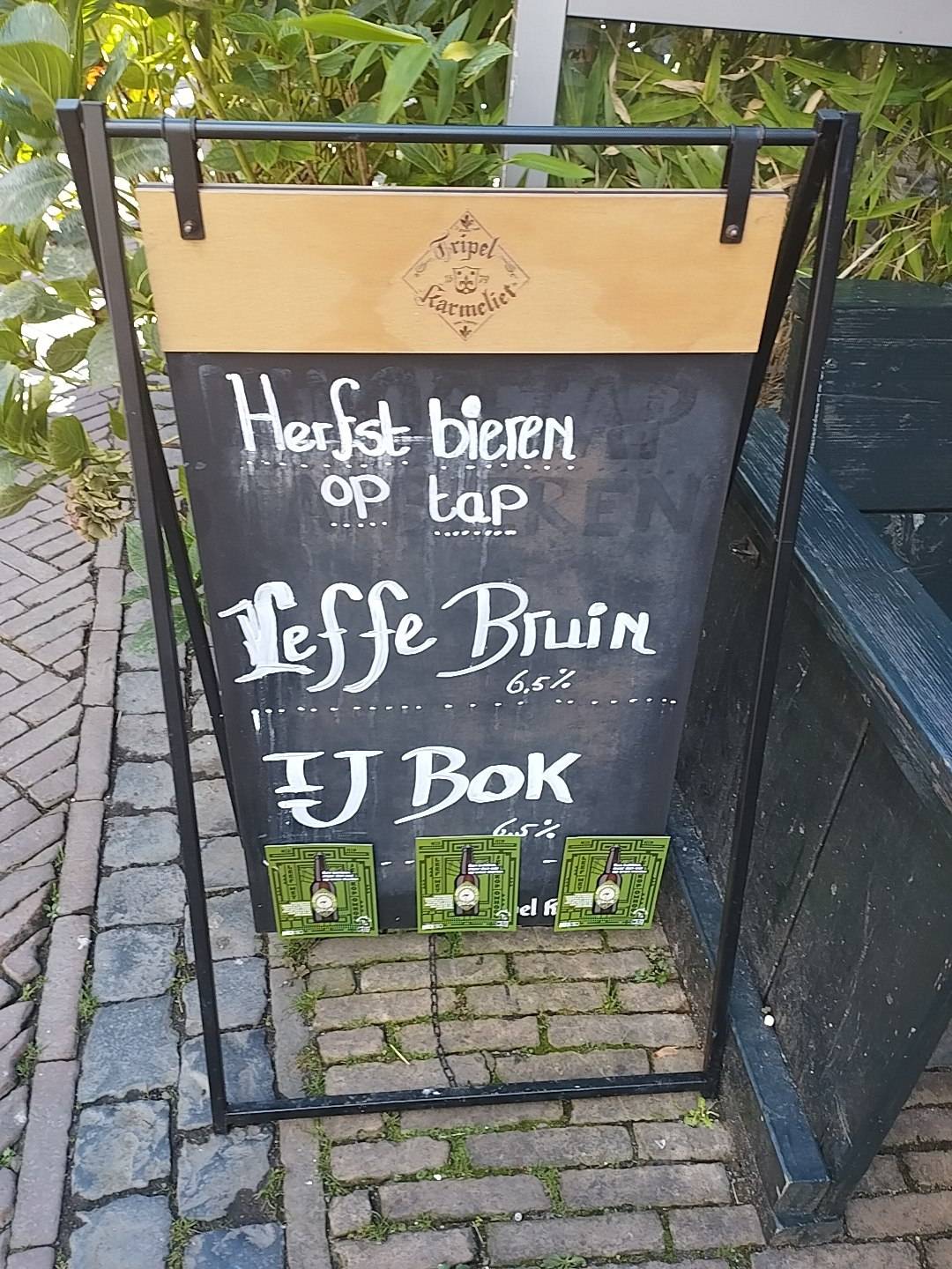 Menu at Eetcafé De Vingerhoed, Utrecht