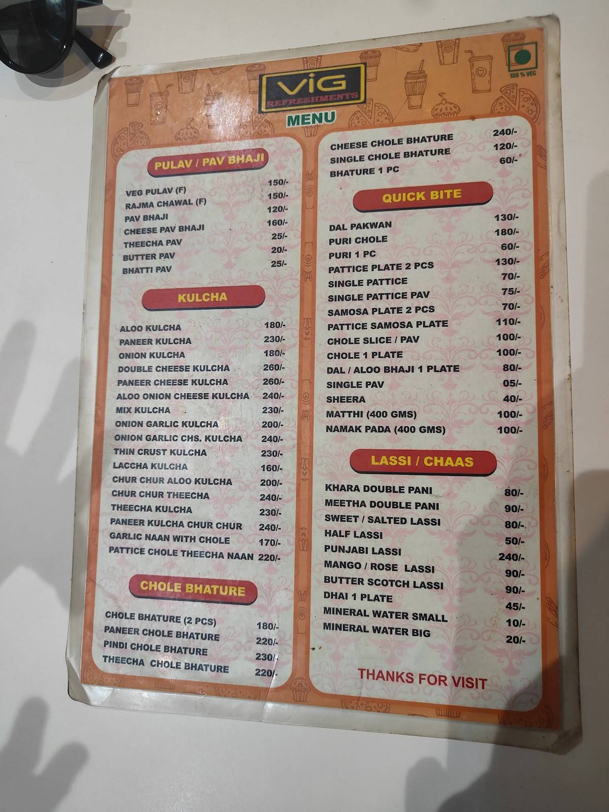 Menu at VIG Refreshments, Mumbai, Shop no 17