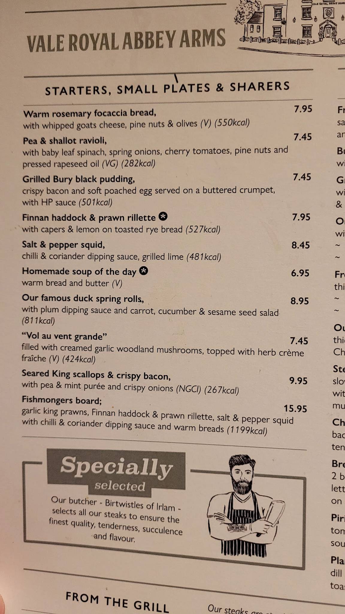 Menu at Vale Royal Abbey Arms pub & bar, Delamere, Chester Rd