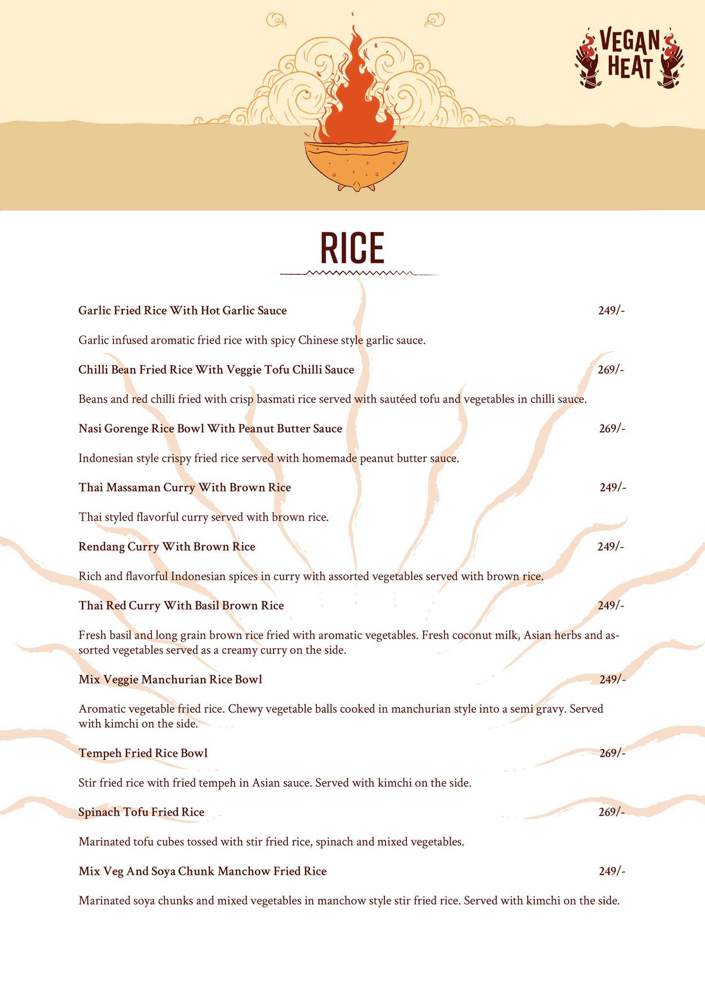 Menu at Vegan Heat, Bengaluru, 178/10