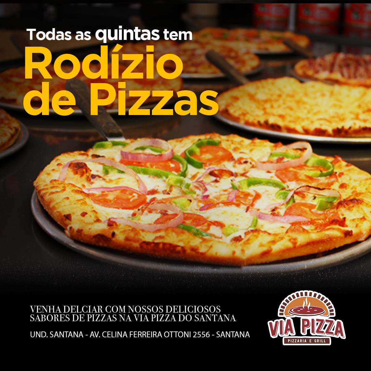 Menu em via pizza restaurante, Varginha, Av. Celina Ferreira Ottoni