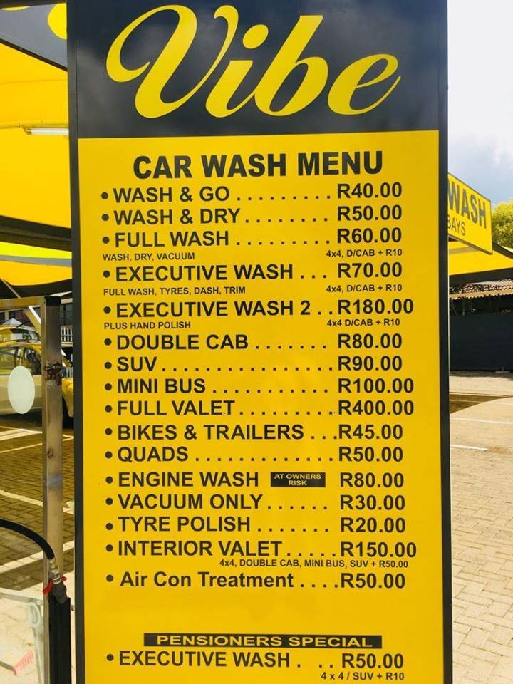 Menu at Vibe Lounge pub & bar, Secunda