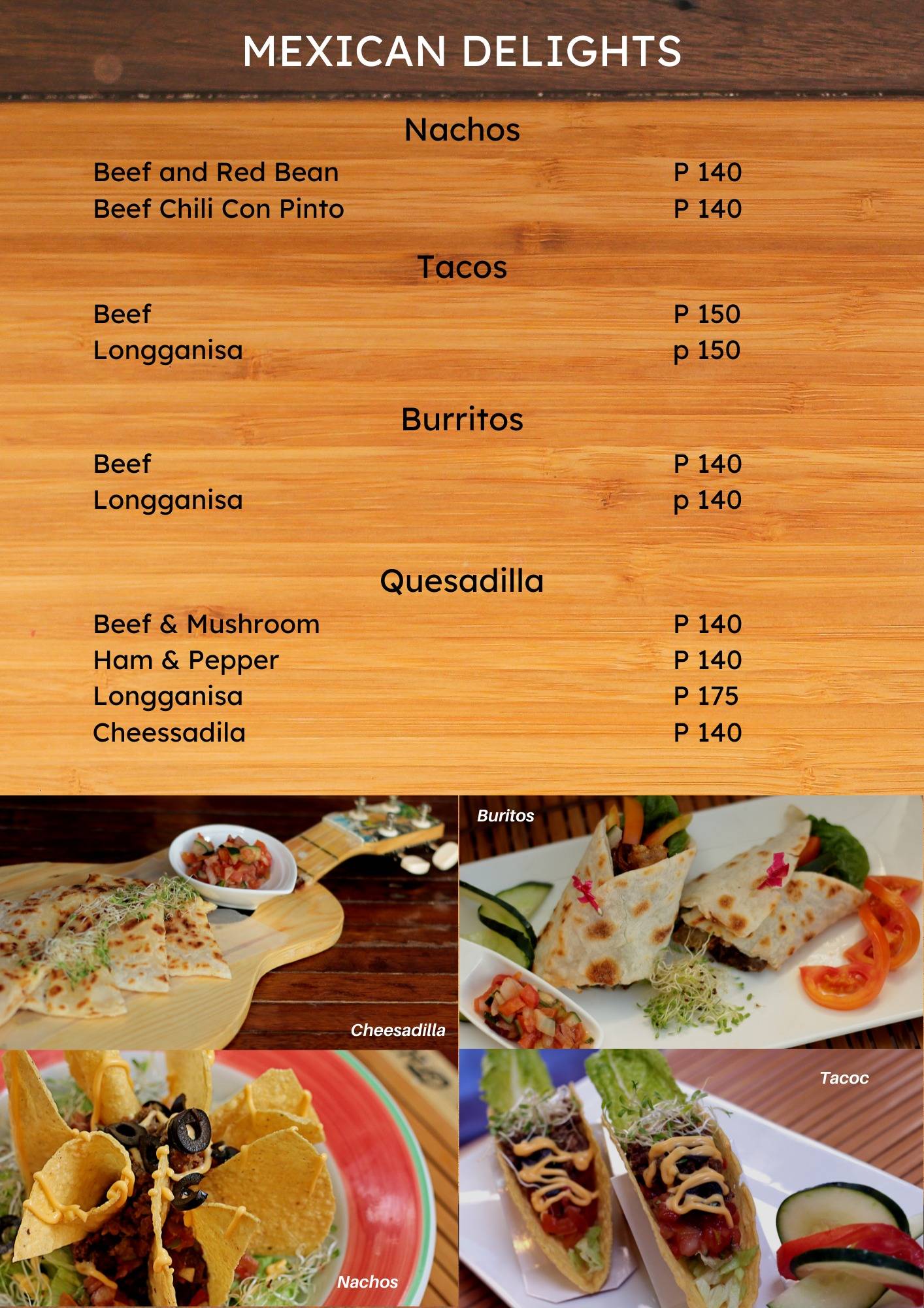 Menu at Cafe Uno Vigan, Vigan City, Grandpa's Inn