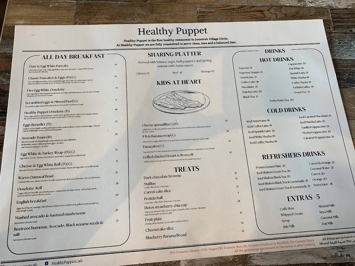Menu at Village Hangout Cafe (JVC), Dubai