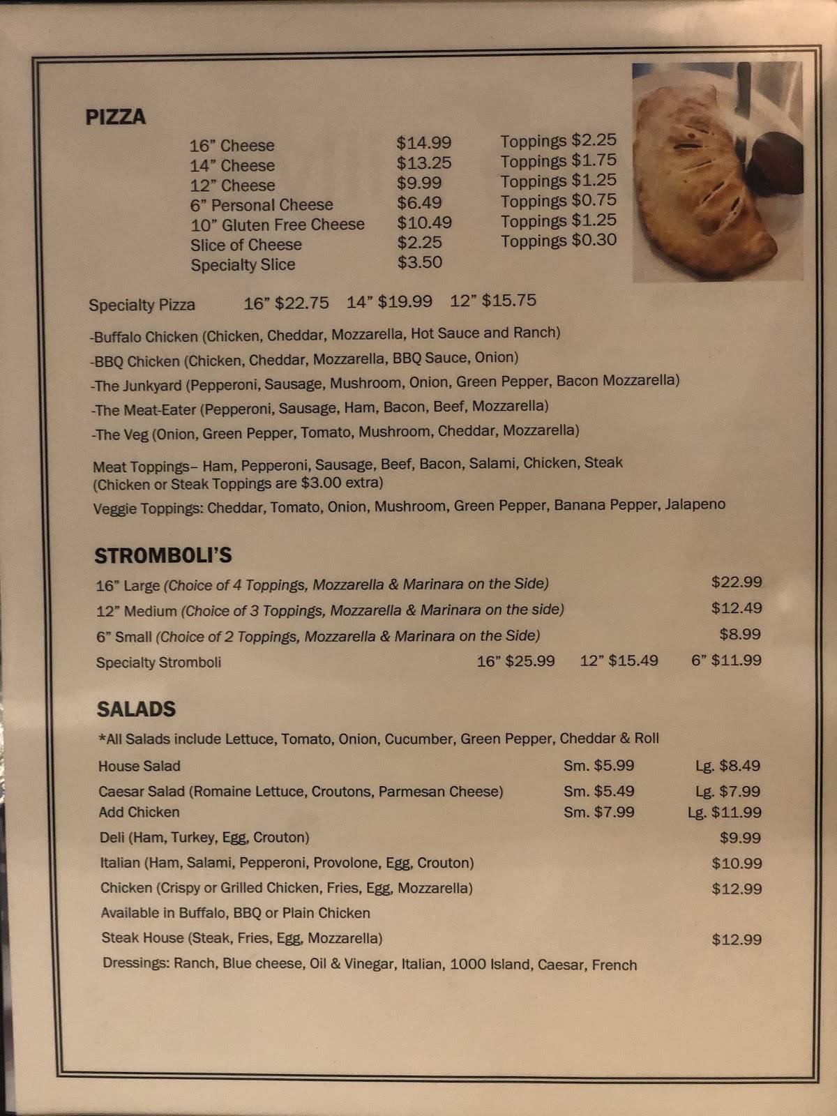 Menu at Ville Billy`s LLC pizzeria, State College
