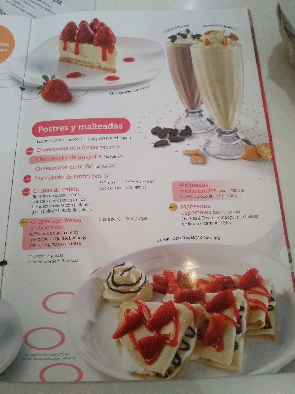 Carta del restaurante VIPS, Madrid, Calle Arturo Soria