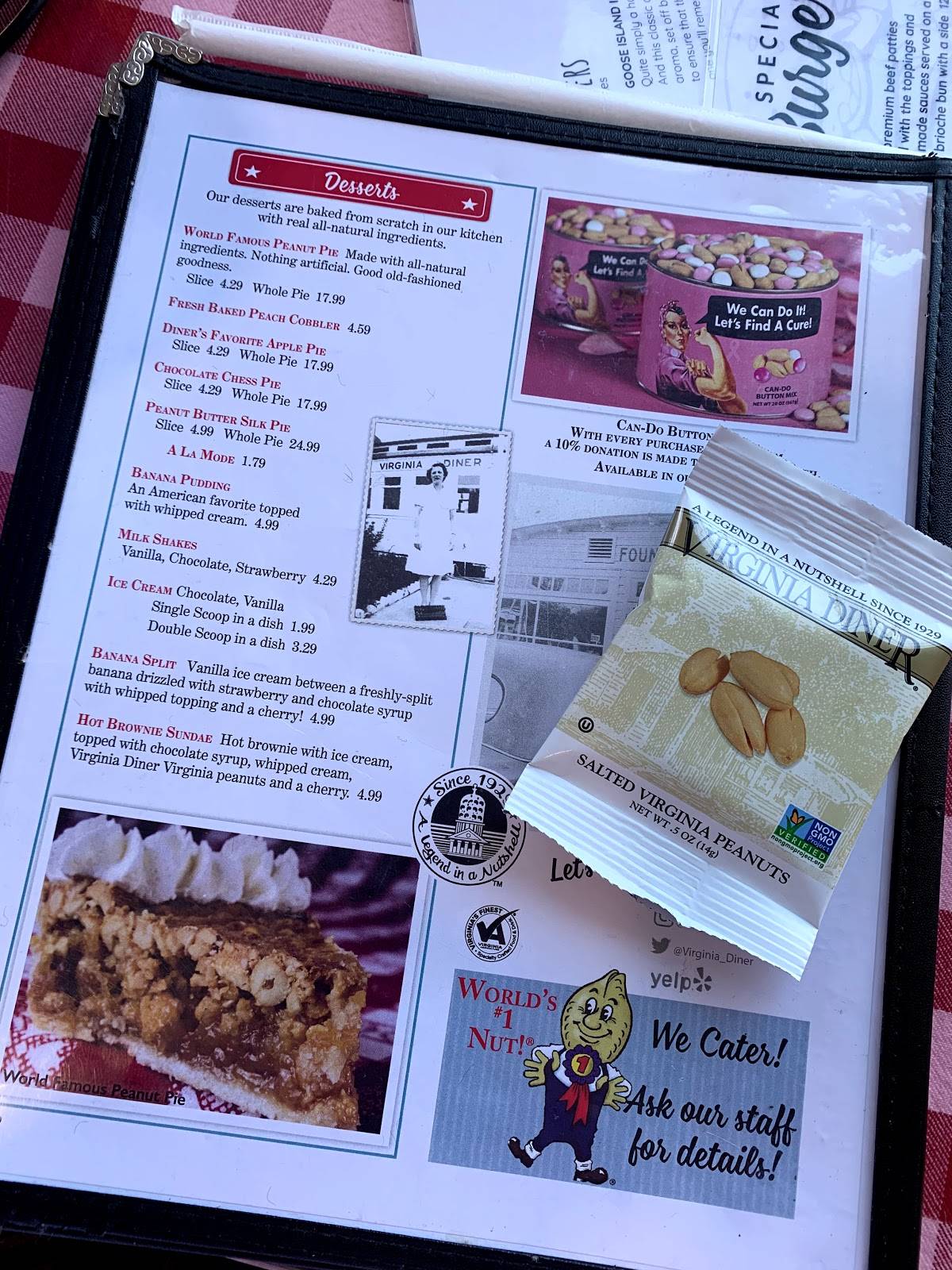 Menu at Virginia Diner restaurant, Wakefield, 408 County Dr