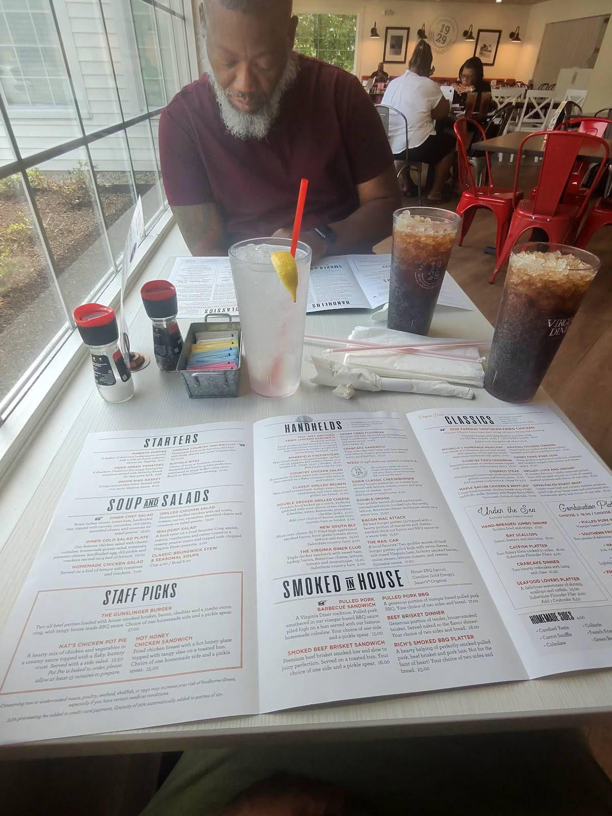 Menu at Virginia Diner restaurant, Wakefield, 408 County Dr