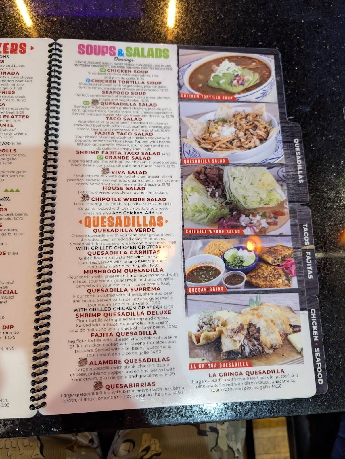 Menu at Viva La Fiesta restaurant, Springfield
