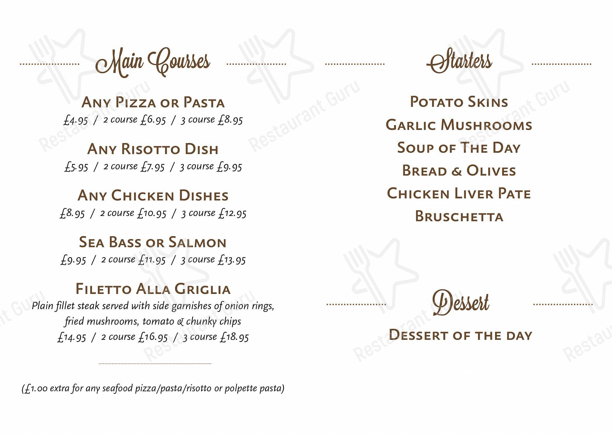 Menu at Viva Restaurant Italian, Crook