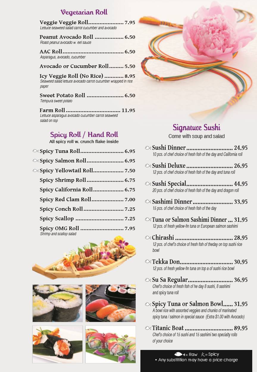 Menu at Volcano Sushi Bar, Virginia Beach, N Great Neck Rd