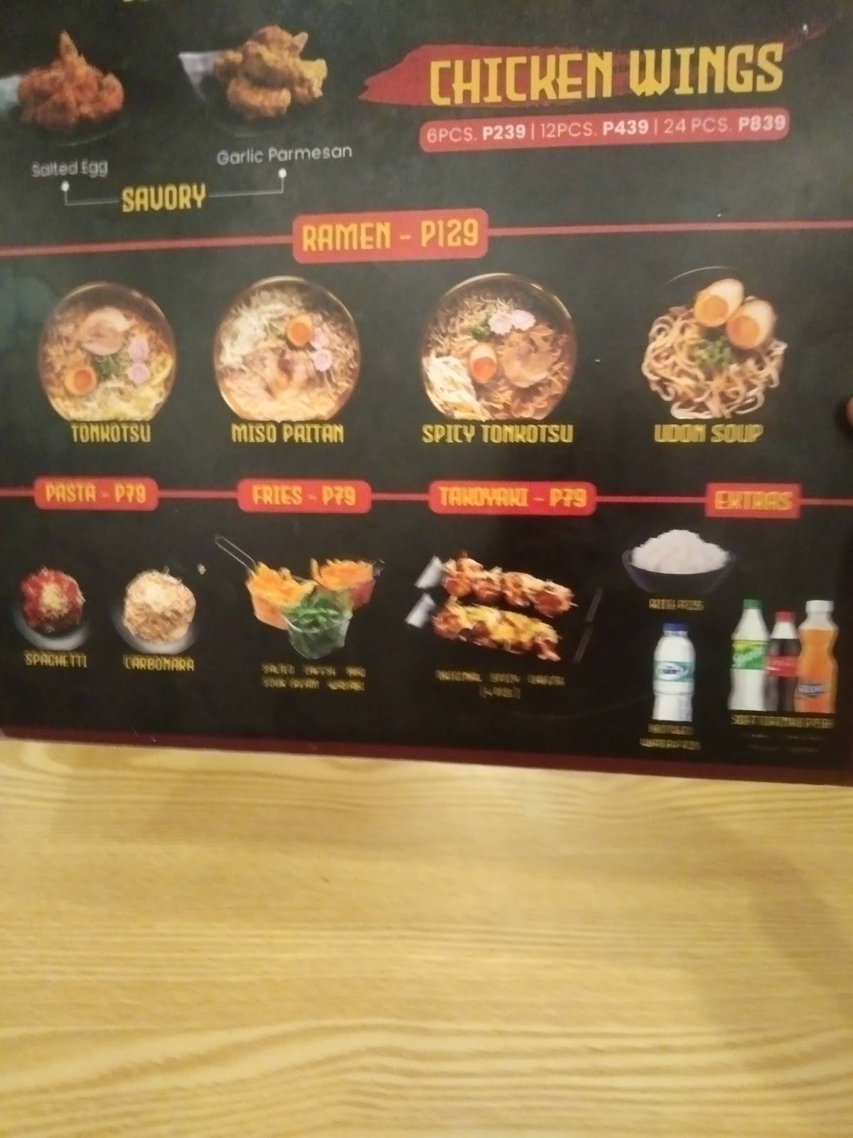 Menu at WINGZILLA Commonwealth restaurant, Quezon City