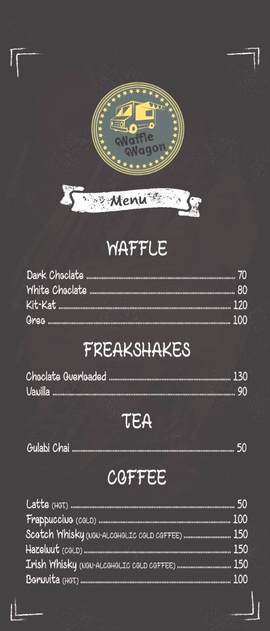 Menu at Waffle Wagon, Veraval