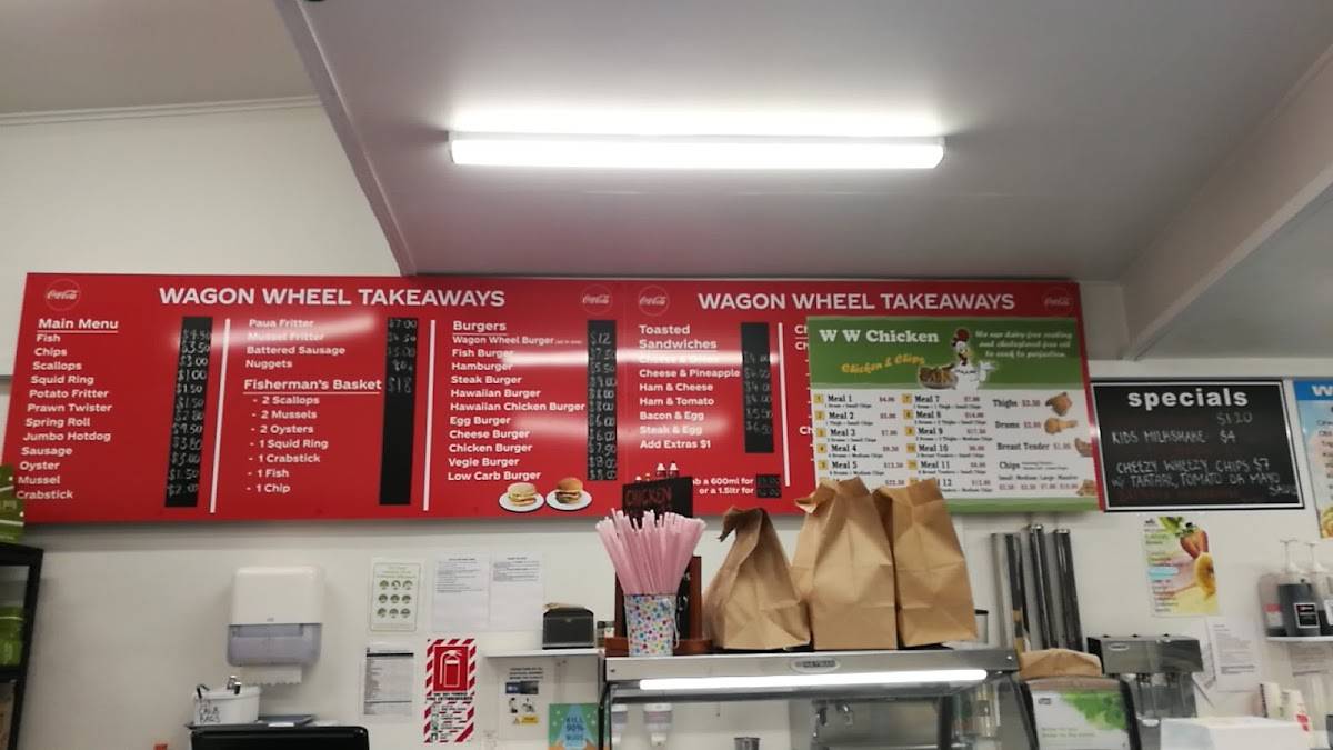 Menu at Wagon Wheel Lunch Bar, Morrinsville