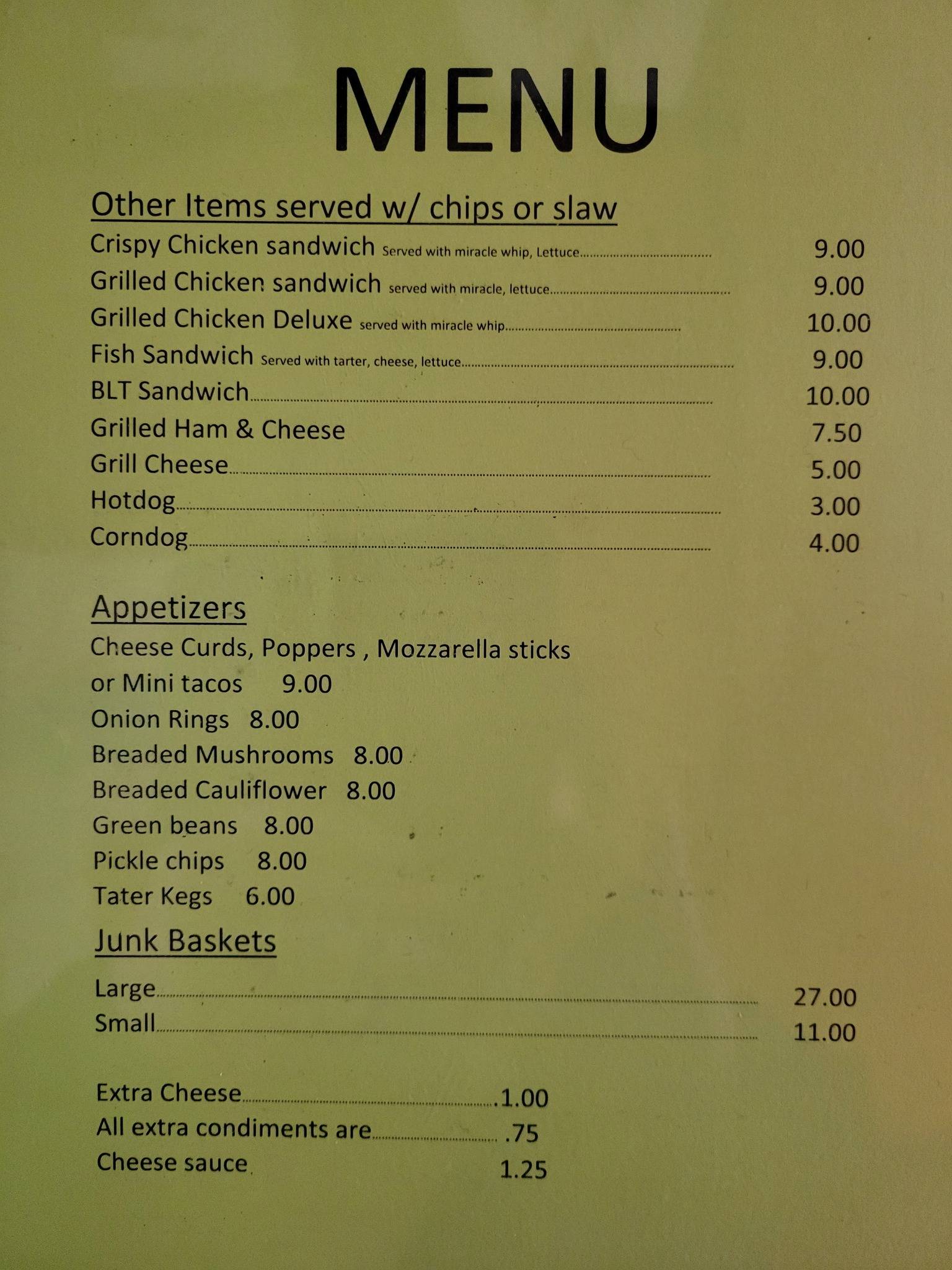 Menu at Wahoo Valley pub & bar, USA
