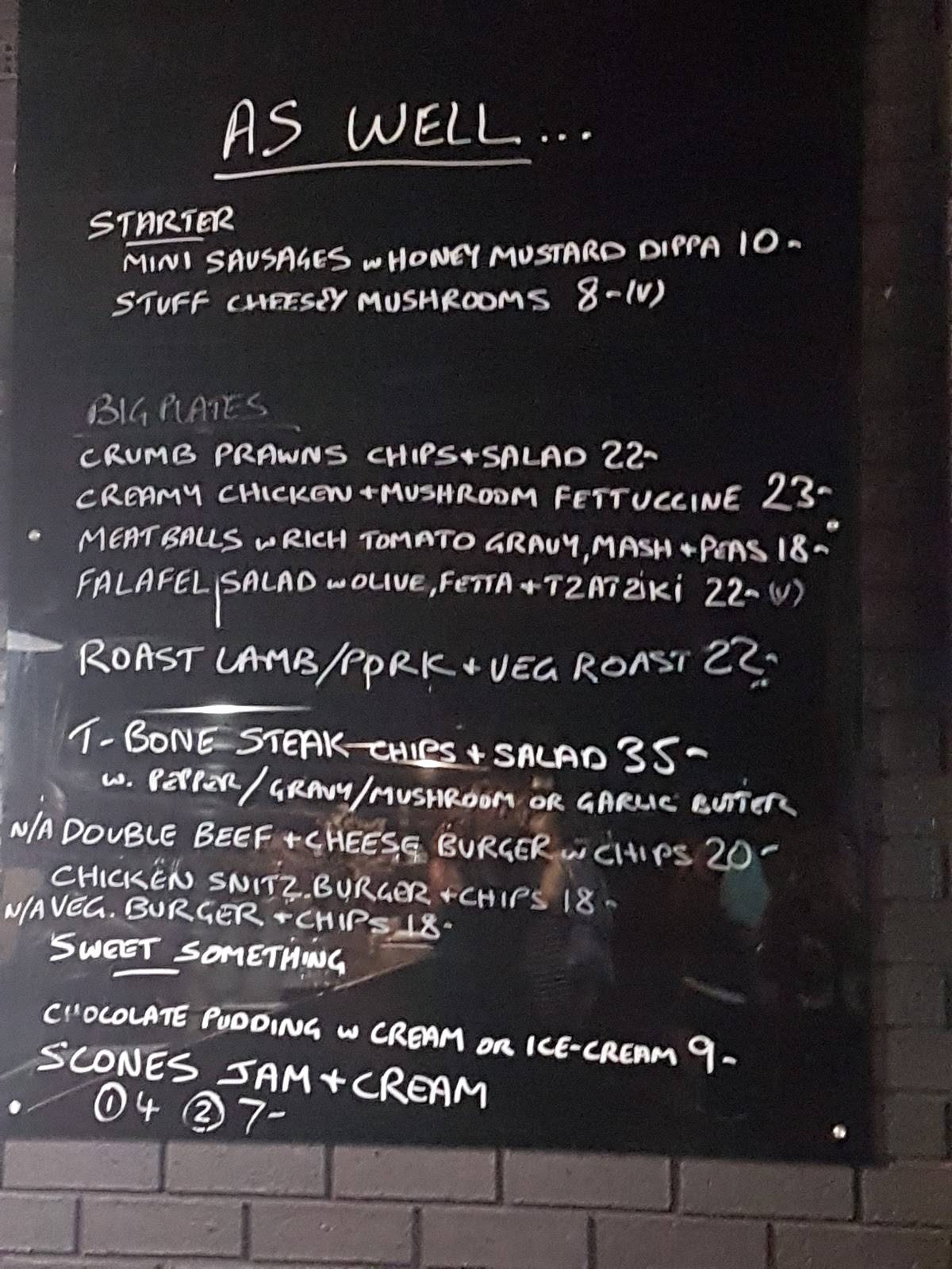 Menu at Wallace Hotel pub & bar, Wallace