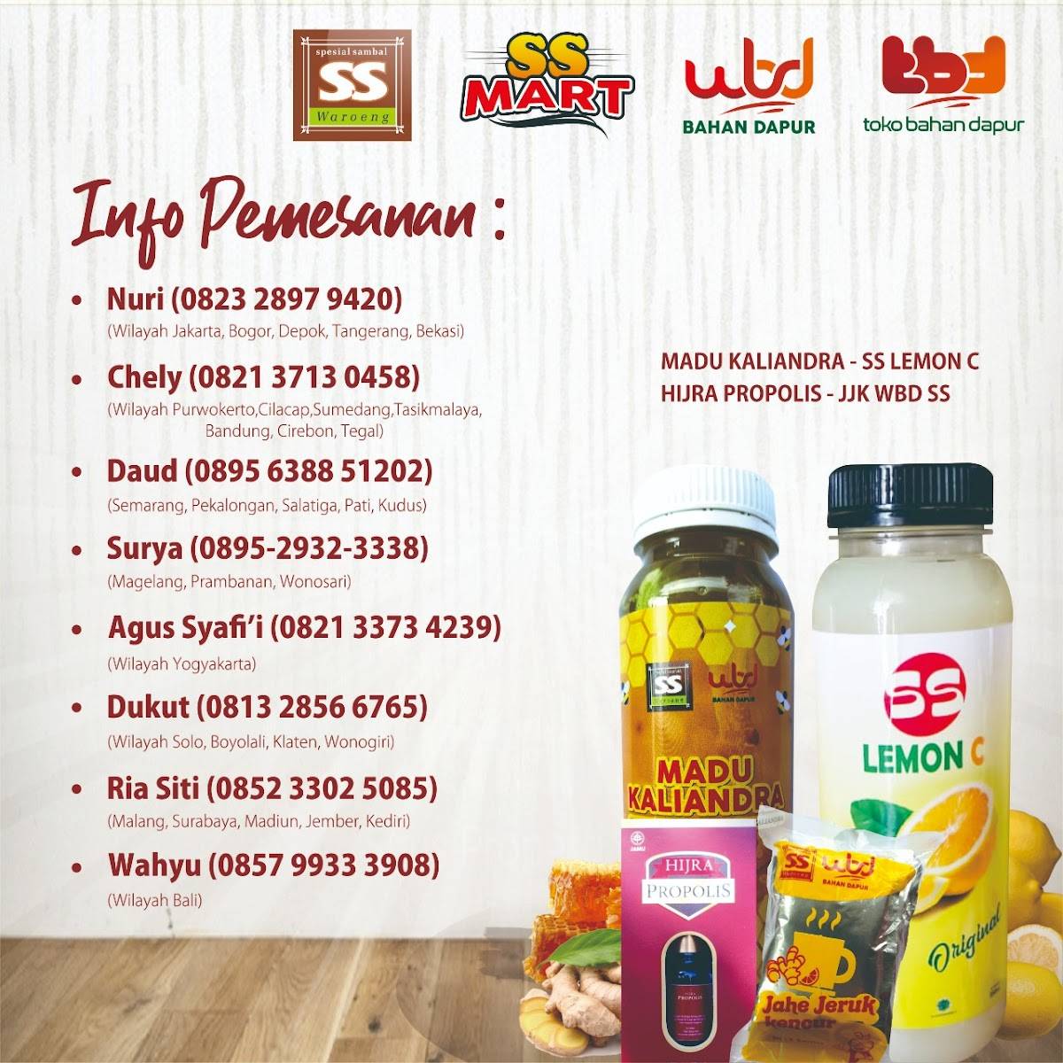 Carta del restaurante Waroeng Spesial Sambal "SS" Arjuna, Surabaya