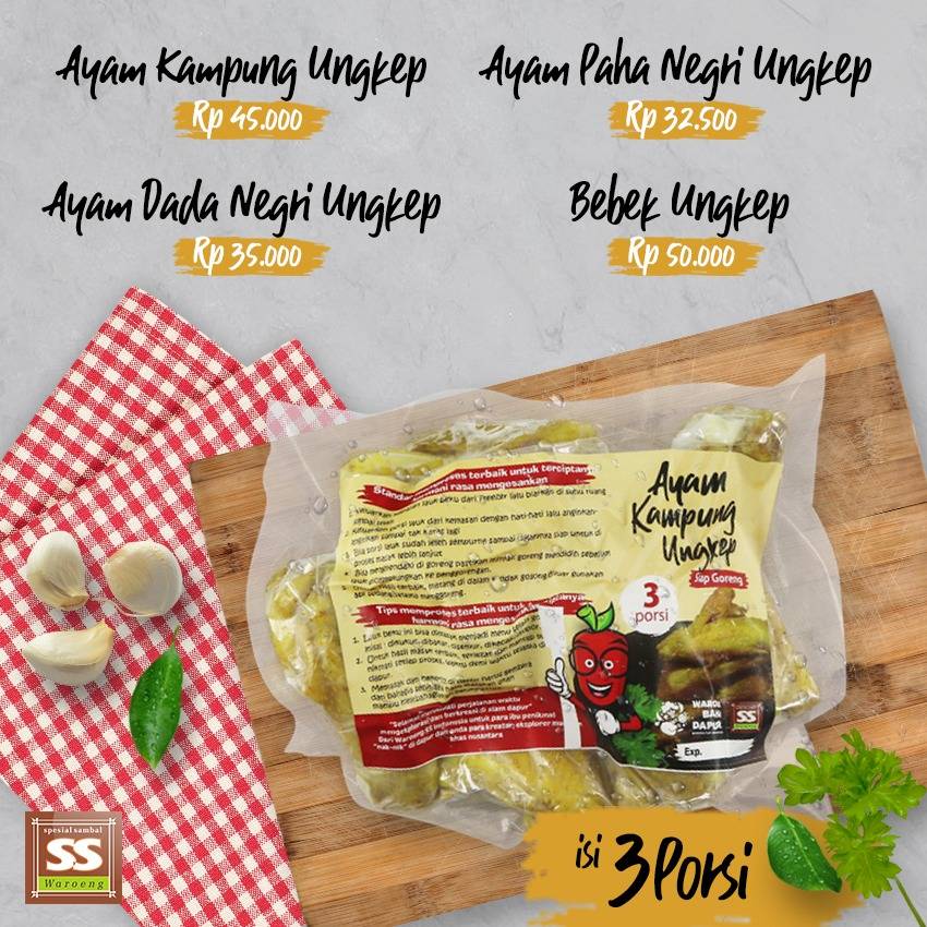 Carta del restaurante Waroeng Spesial Sambal "SS" Arjuna, Surabaya