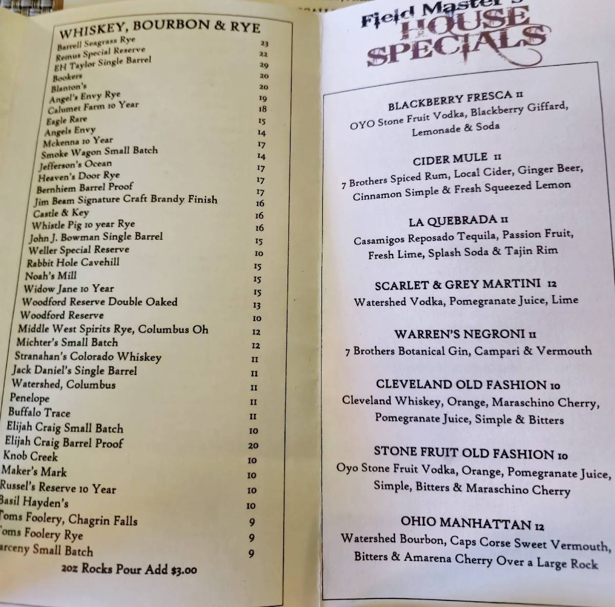 Menu at Warren's Spirited Kitchen pub & bar, Burton
