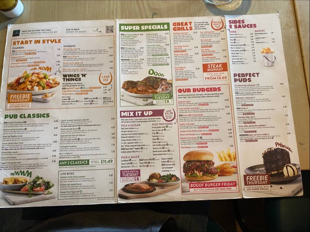 Menu at Weathervane pub & bar, Stoke-on-Trent, Lysander Rd