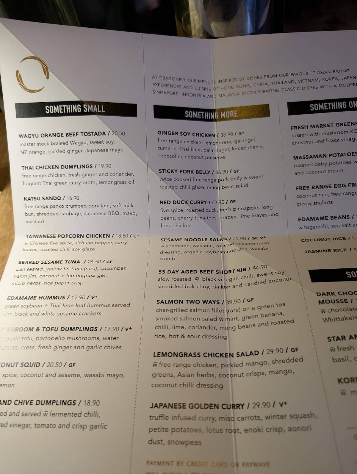 Menu at Dragonfly pub & bar, Wellington