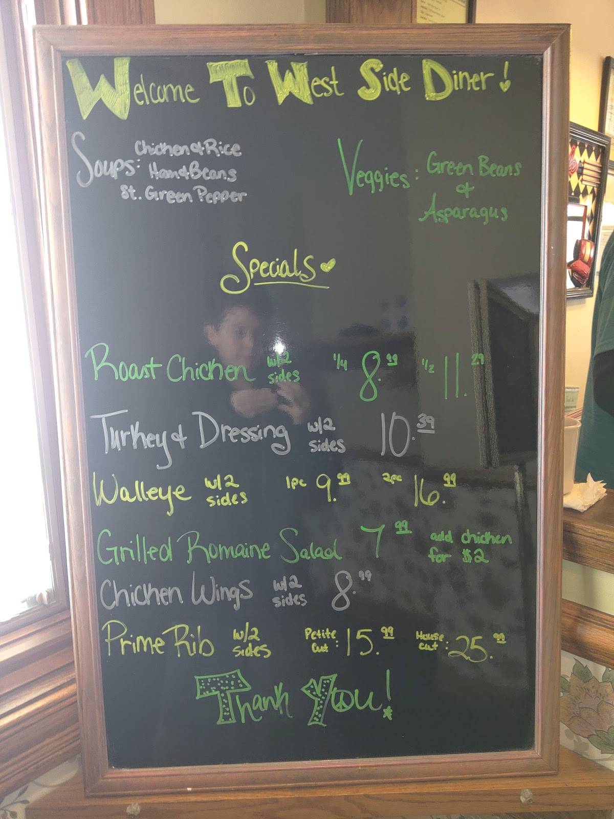 Menu at West Side Diner restaurant, Logansport, W Market St