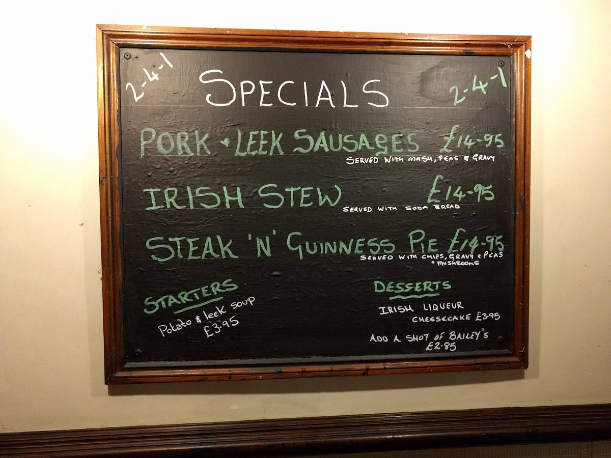 Menu at Wheelwrights pub & bar, Waltham Cross