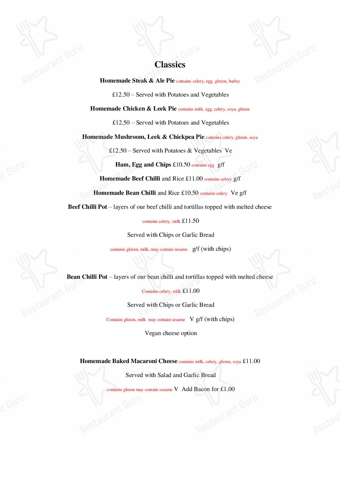 Menu at The Railway pub & bar, Peterborough