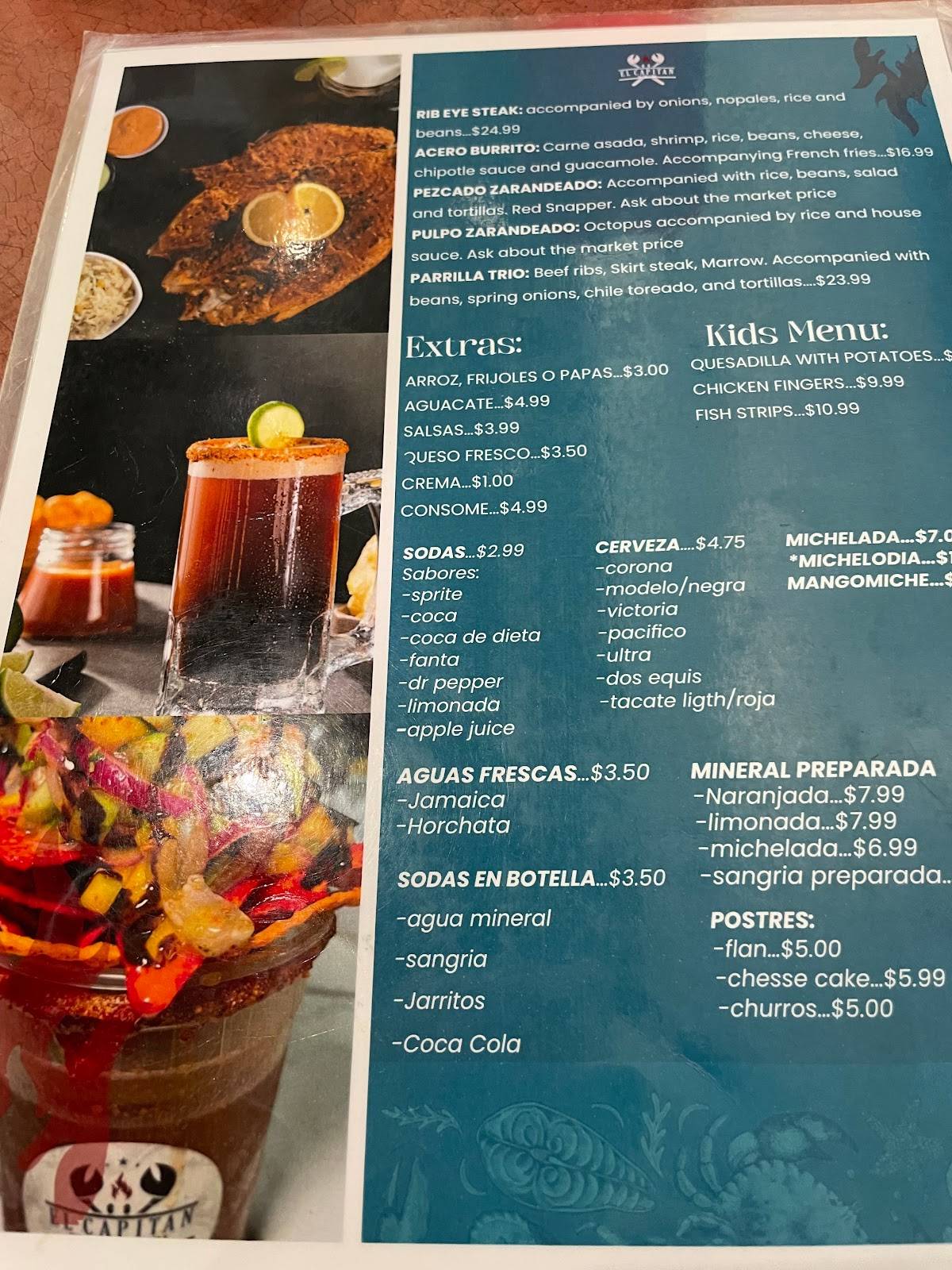 Menu at El Capitan Seafood and Grill restaurant, Wichita