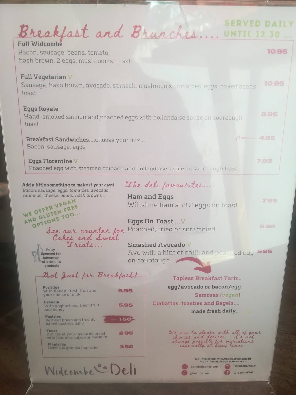 Menu at Widcombe Deli (thebathdelico) cafe, Bath