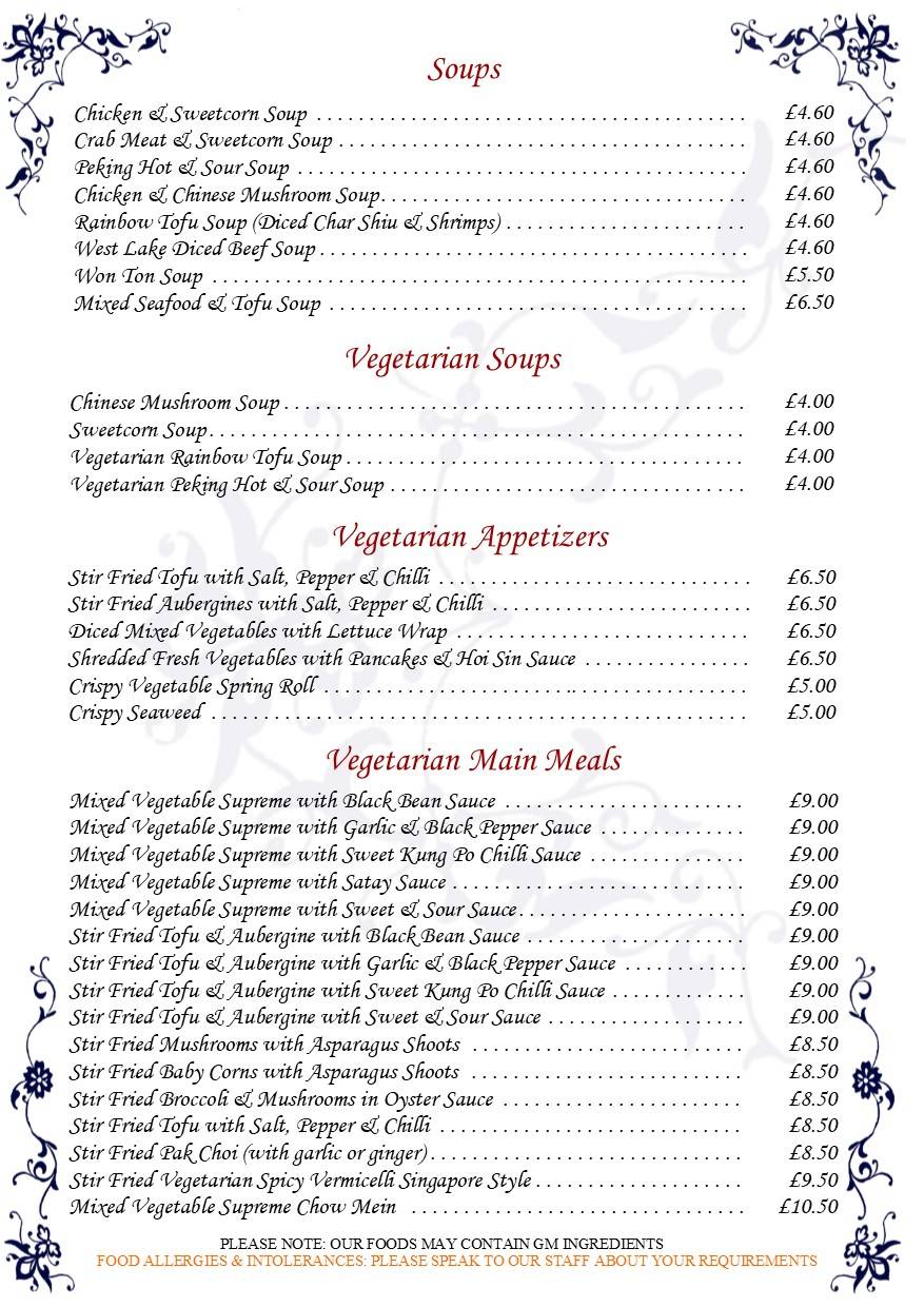 Menu at Maplewood Restaurant, Widnes, Warrington Rd