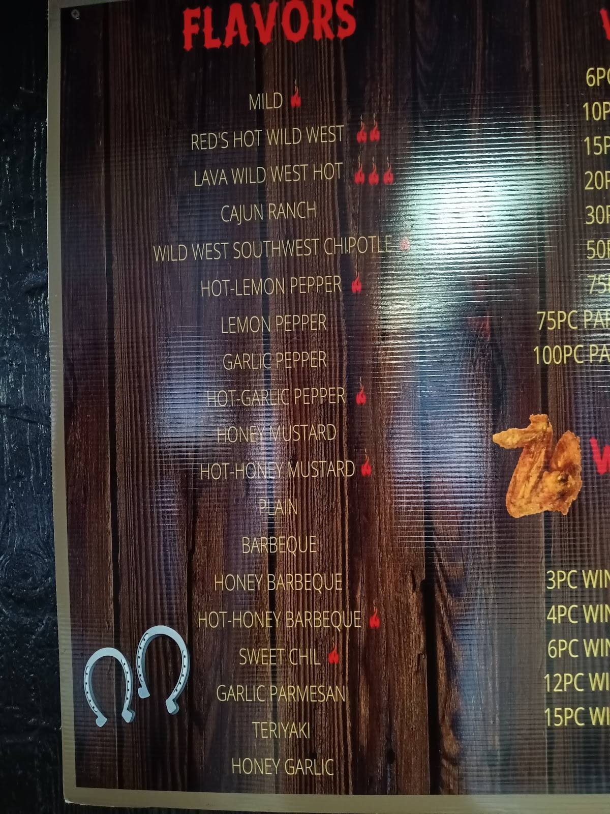 Carta del restaurante Wild West Wing Shack, Steele
