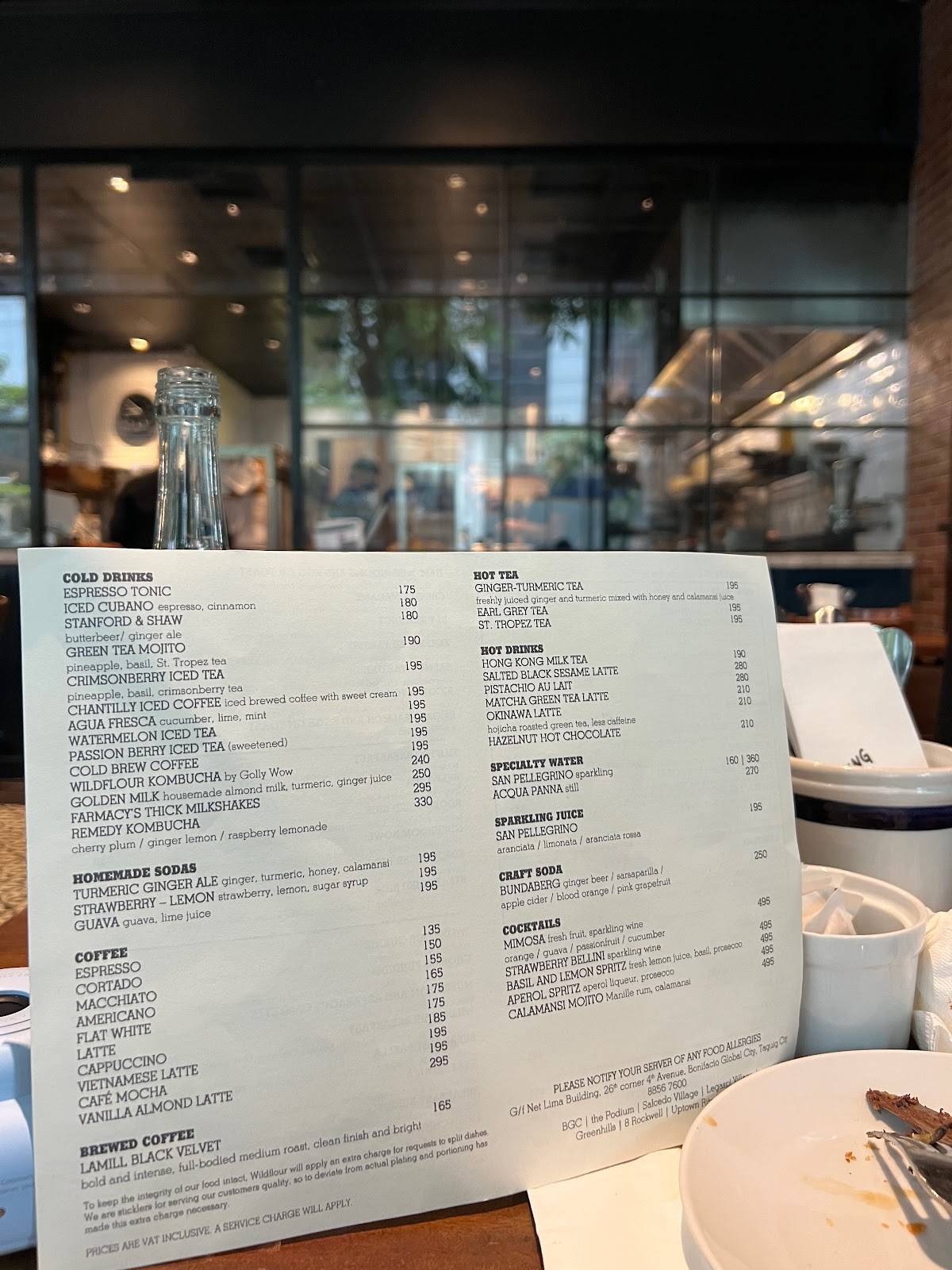 Menu at Wildflour Restaurant - BGC, Taguig, Ground Floor Six/NEO 4th Avenue