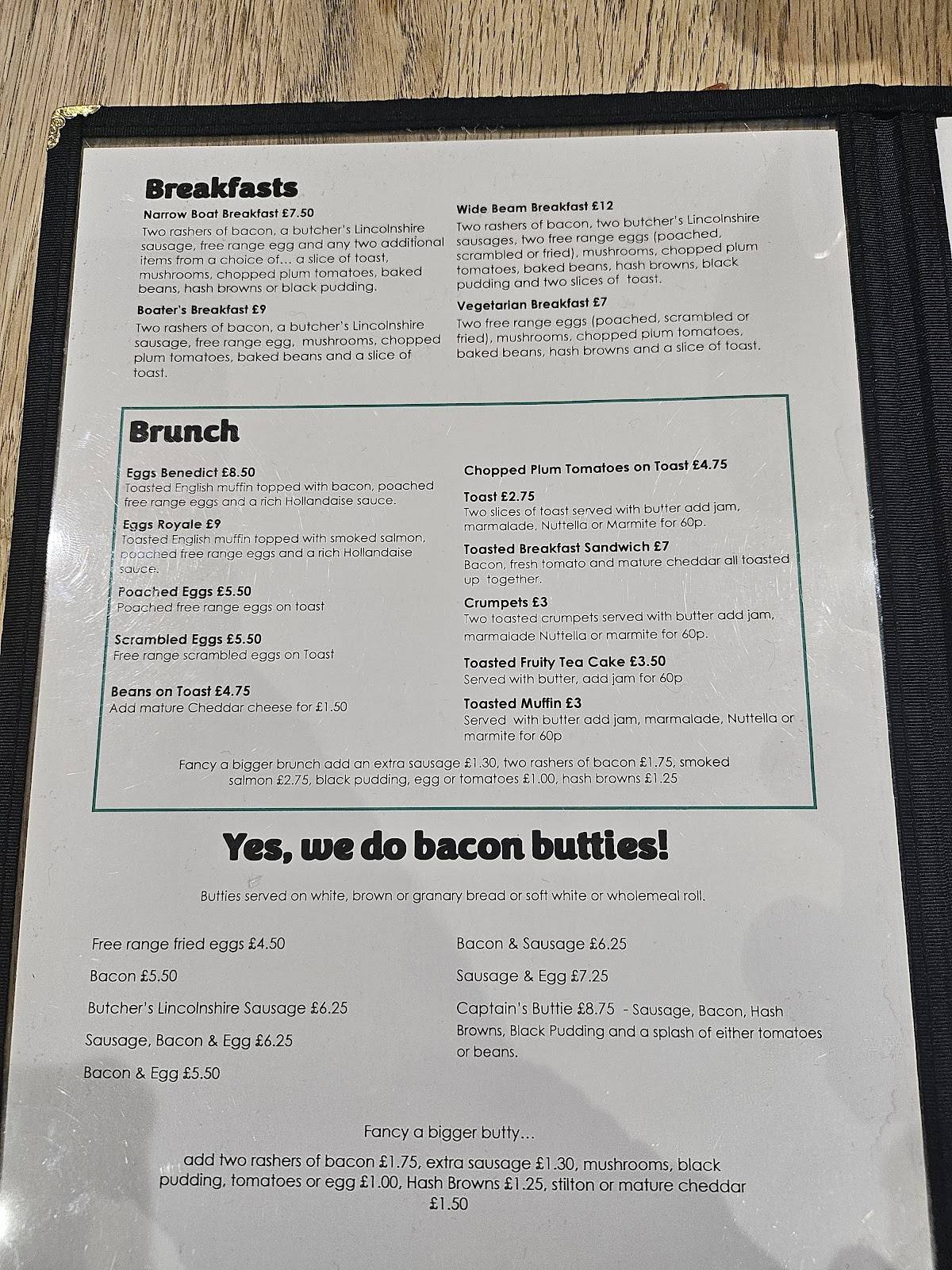 Menu at Willow Tree Tea Room cafe, Derby