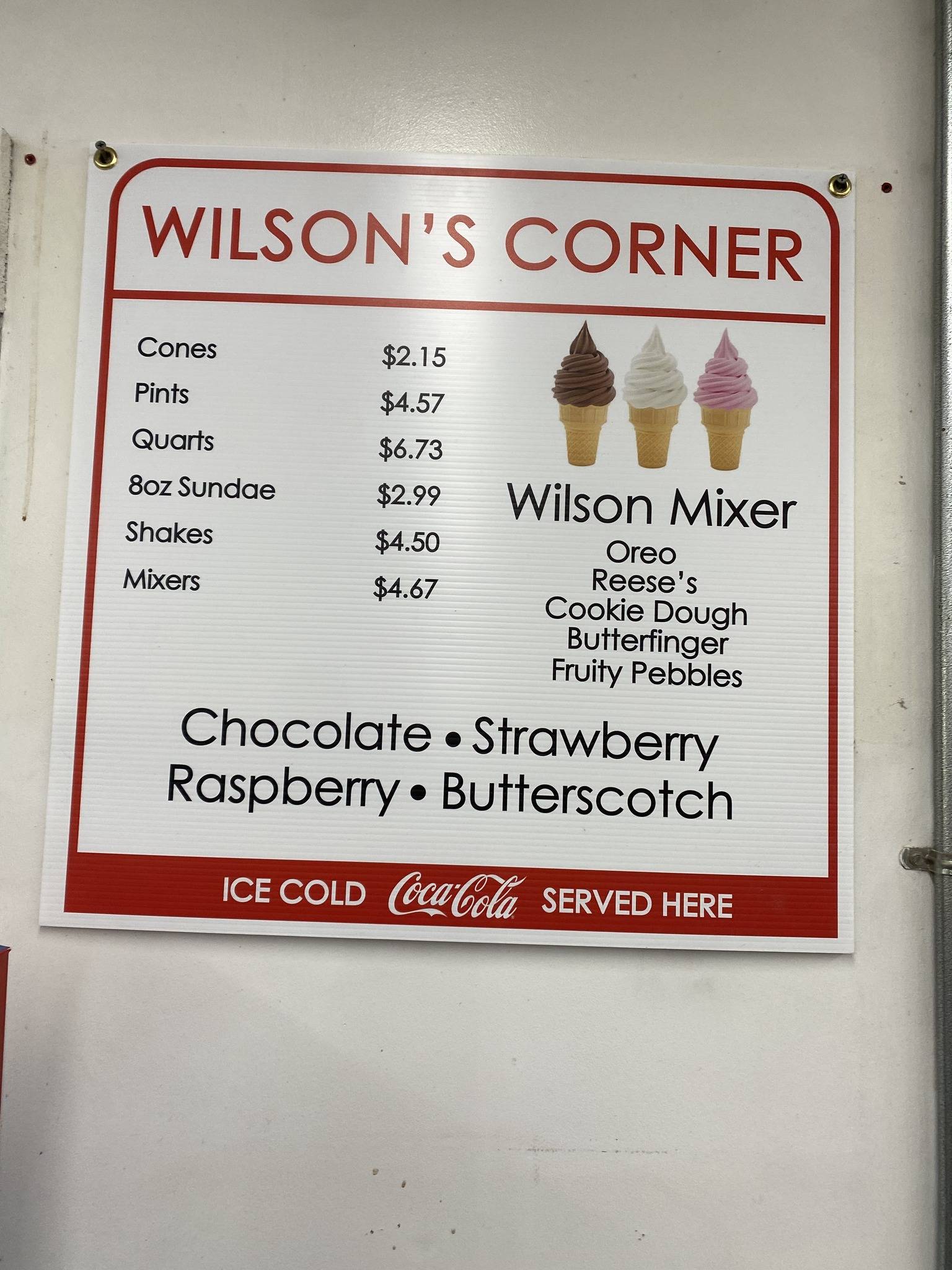 Menu at Wilson's Corner Bussey IA pizzeria, Bussey