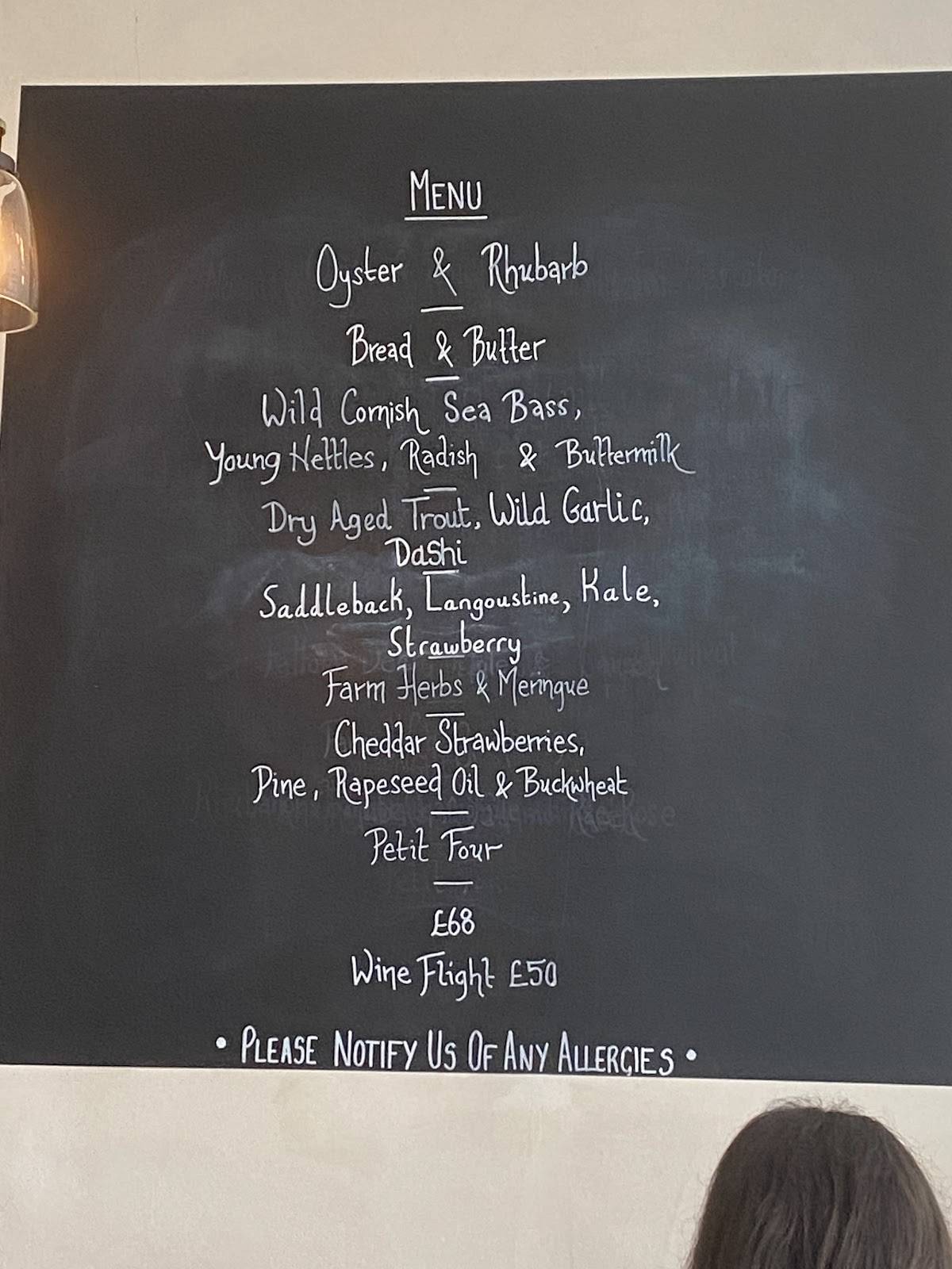 Menu at Wilson's Restaurant, Bristol