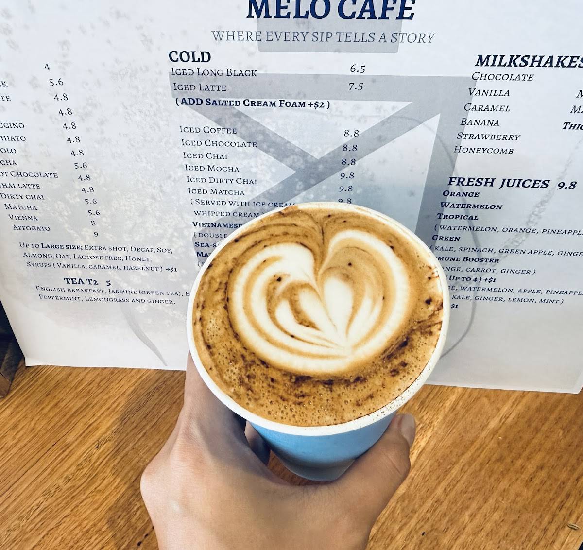 Menu at Melo Cafe, Windsor Gardens