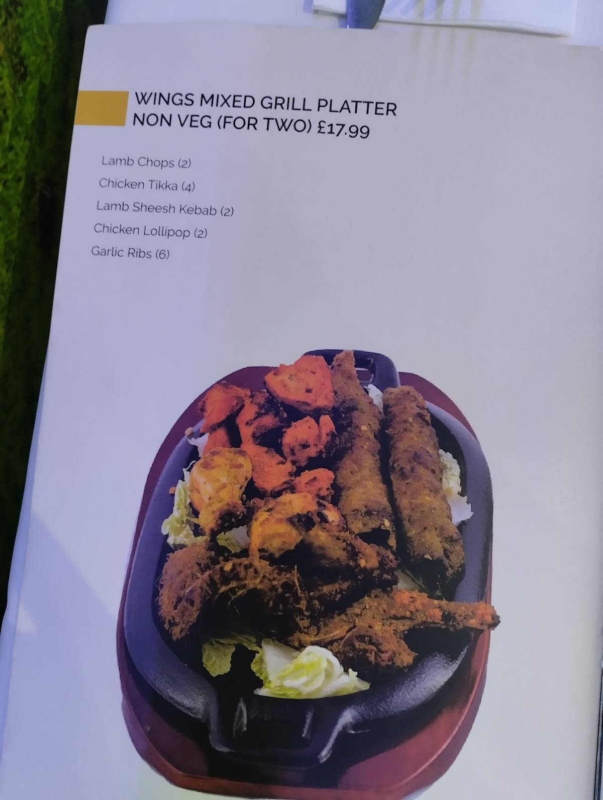 Menu at Wings restaurant, Harrow, 294 Preston Rd