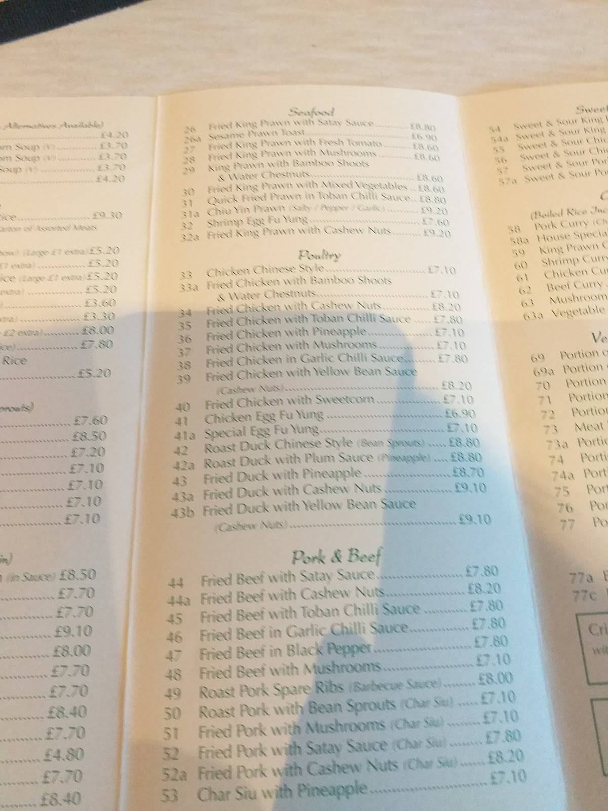 Menu at Golden Palace Chinese Take Away fast food, Witney, The ...